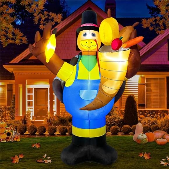 Holiday | 8ft Thanksgiving Inflatables Outdoor Decorations With Led ...